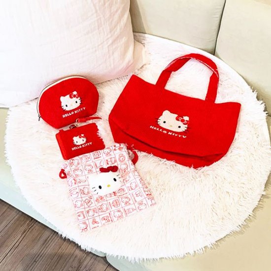 asdfkitty*KITTY復古紅格束口袋/立體大臉收納袋/置物袋/禮物袋-日本正版商品 | asdfkitty可愛家精品店直營店 | 樂天市場Rakuten