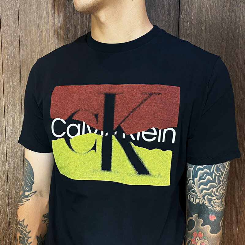 美國百分百【全新真品】Calvin Klein 短袖 棉質 T恤 CK 上衣 大logo T-shirt 黑色 CP83 | 美國百分百直營店 ...