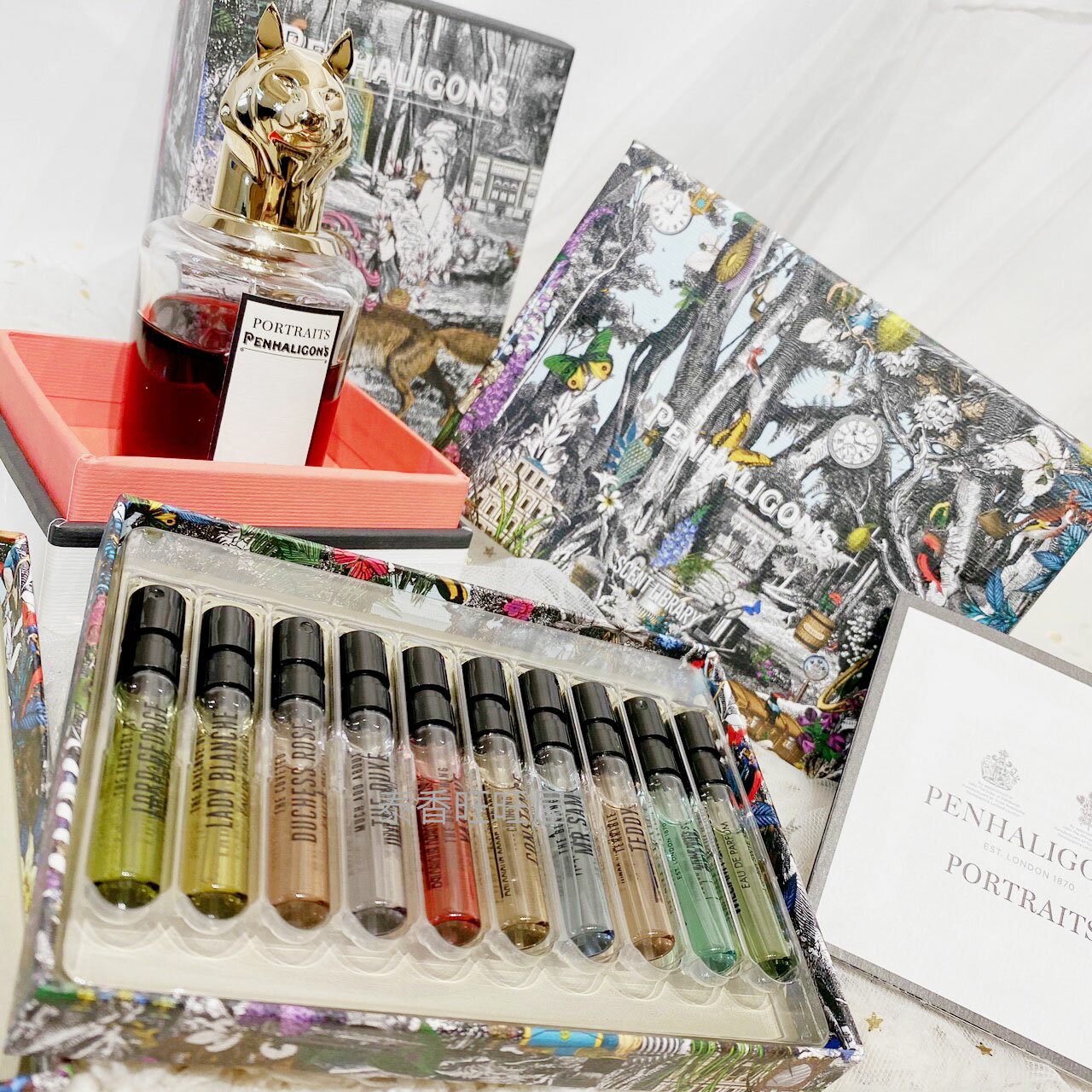 限時優惠【Penhaligon's 潘海利根】PORTRAITS SCENT LIBRARY 香味圖書館 盤羊 獸首 狐狸 公鹿 禮盒 針管 ...