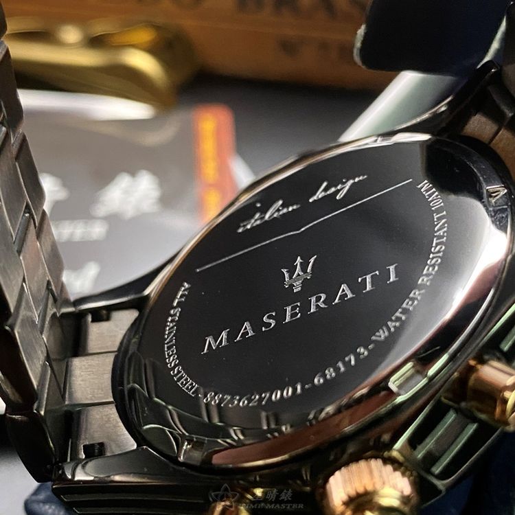 點數9%★MASERATI手錶,編號R8873627001,46mm黑六角形精鋼錶殼,黑色運動, 雙眼錶面,深黑色精鋼錶帶款,立體感十足 ...