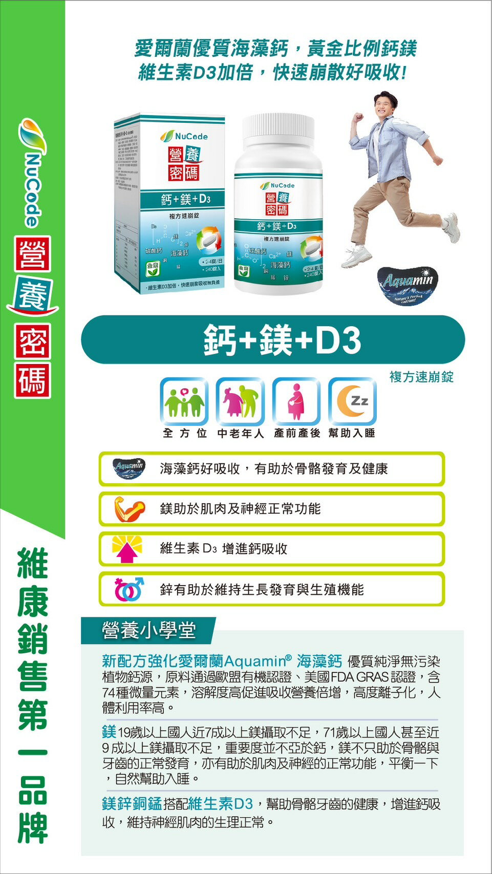 買3送1優惠組/共4罐《Nucode》營養密碼鈣 + 鎂 + D3 複方速崩錠 90 錠 | 護具e哥居家醫療用品直營店 | 樂天市場Rakuten