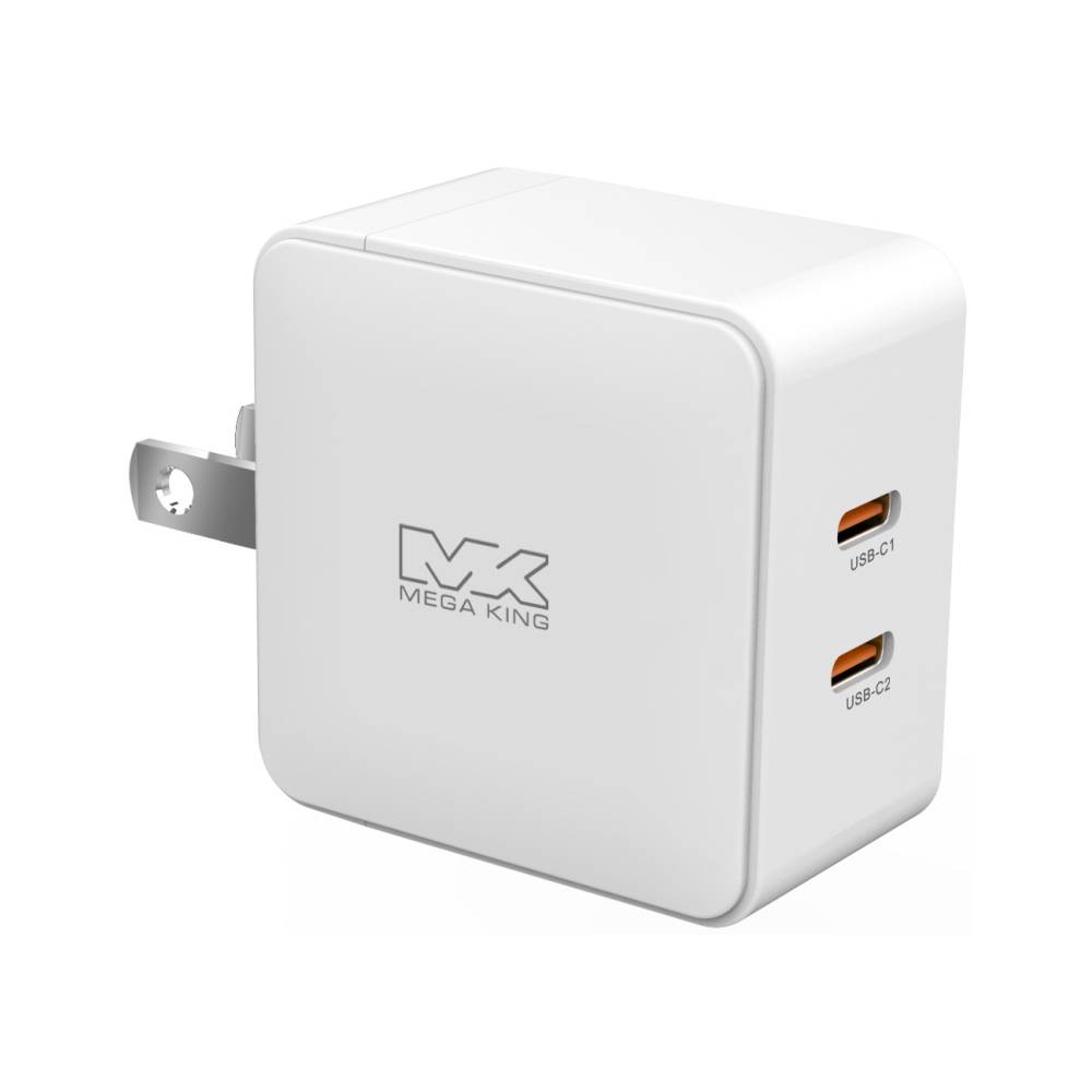 【APP4%點數】盒裝【公司貨】MEGA KING 45W TypeC 充電頭 旅充頭 GaN氮化鎵PD雙孔旅充頭 (2C) 白 MK APPLE 三星 OPPO 小米 VIVO | LEAF ...