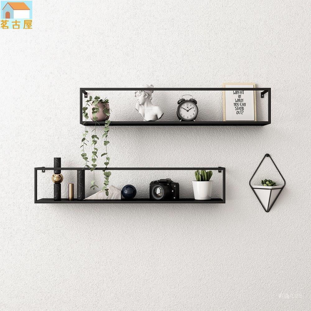 北歐鐵藝置物架 牆上置物架 一字隔板 裝飾 壁掛書架 壁掛層架 層板 免打孔客廳臥室餐廳置物架 牆壁展示架 上牆式層架 | 茗古屋 | 樂天 ...