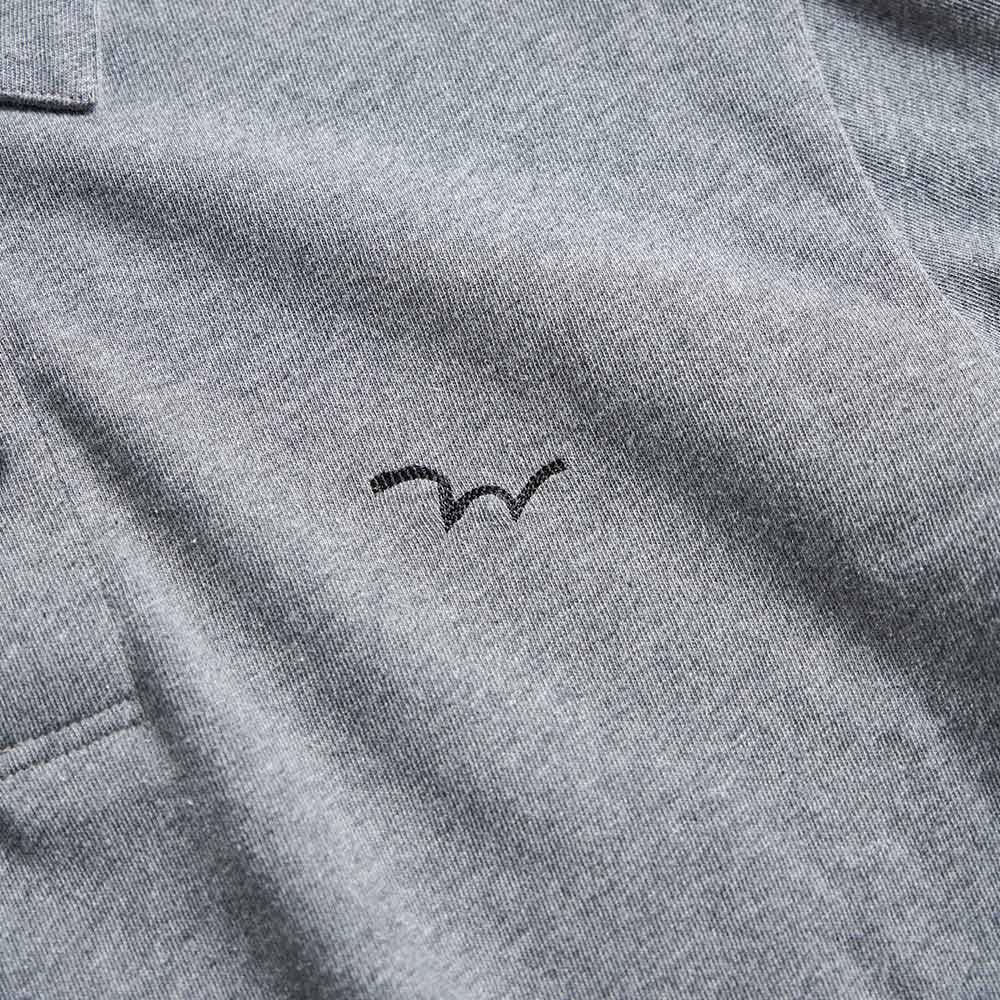 EDWIN 男款 EDGE 經典W印花長袖POLO衫 (灰色) | EDWIN官方旗艦店直營店 | 樂天市場Rakuten