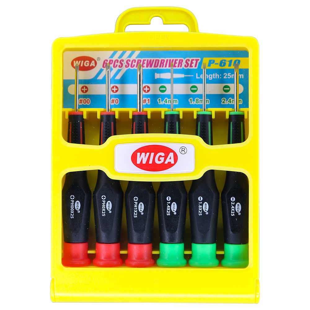 WIGA 威力鋼 P-610 加粗膠柄精密起子組 6支組[加大尾部好出力, 鉻鉬鋼頭部, 不易耗損] | 威力鋼工具旗艦店直營店 | 樂天市場Rakuten