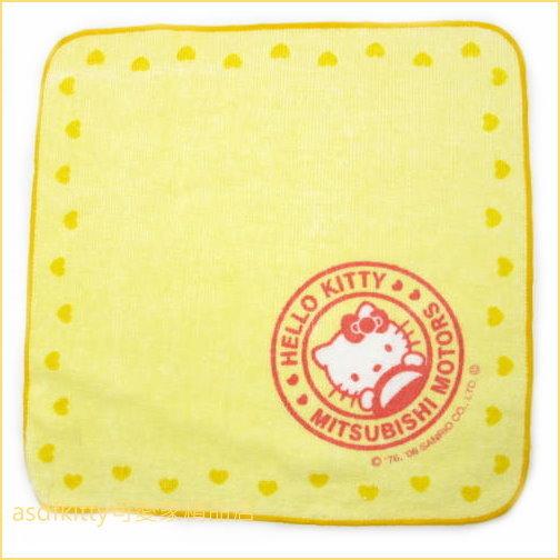 asdfkitty*KITTY黃色手帕-2006年出品 MITSUBISHI X MOTORS 聯名商品-日本正版 | asdfkitty可愛家精品店直營店 | 樂天市場Rakuten