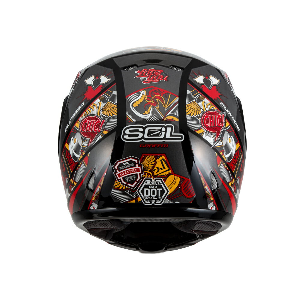 【SOL Helmets】SM-3可掀式安全帽 (惡天使_黑/紅橘) ｜ SOL安全帽官方商城 | SOL Helmets | 樂天市場Rakuten