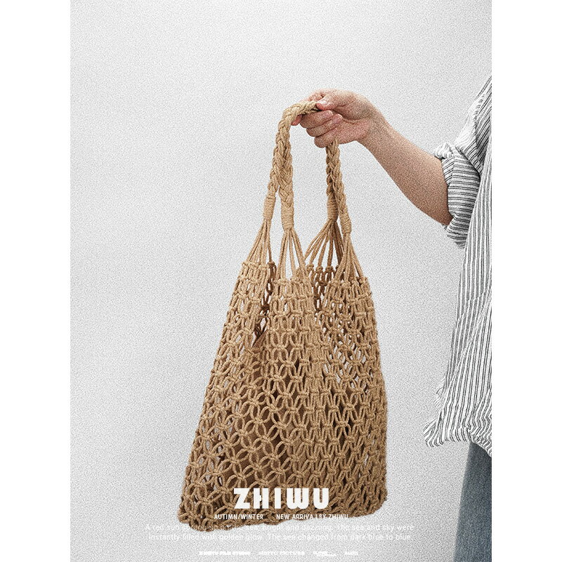 草編包 藤編包 沙灘包 夏季海邊度假包手工編織手提包女法式沙灘包包森系鏤空草編網兜包 | 樂達優品 | 樂天市場Rakuten