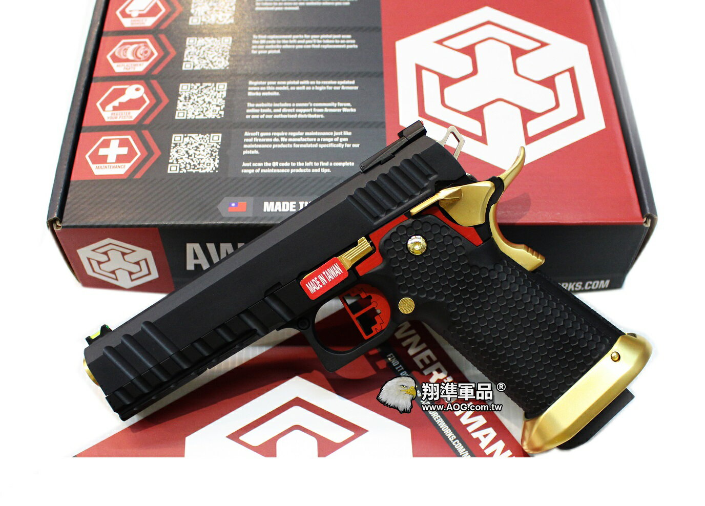 【翔準軍品AOG】WE 黑金紅 AW HI-CAPA HX2002 (變色龍) 瓦斯槍 手槍 黑武士 D-02-05DJ | 翔準生存遊戲 ...