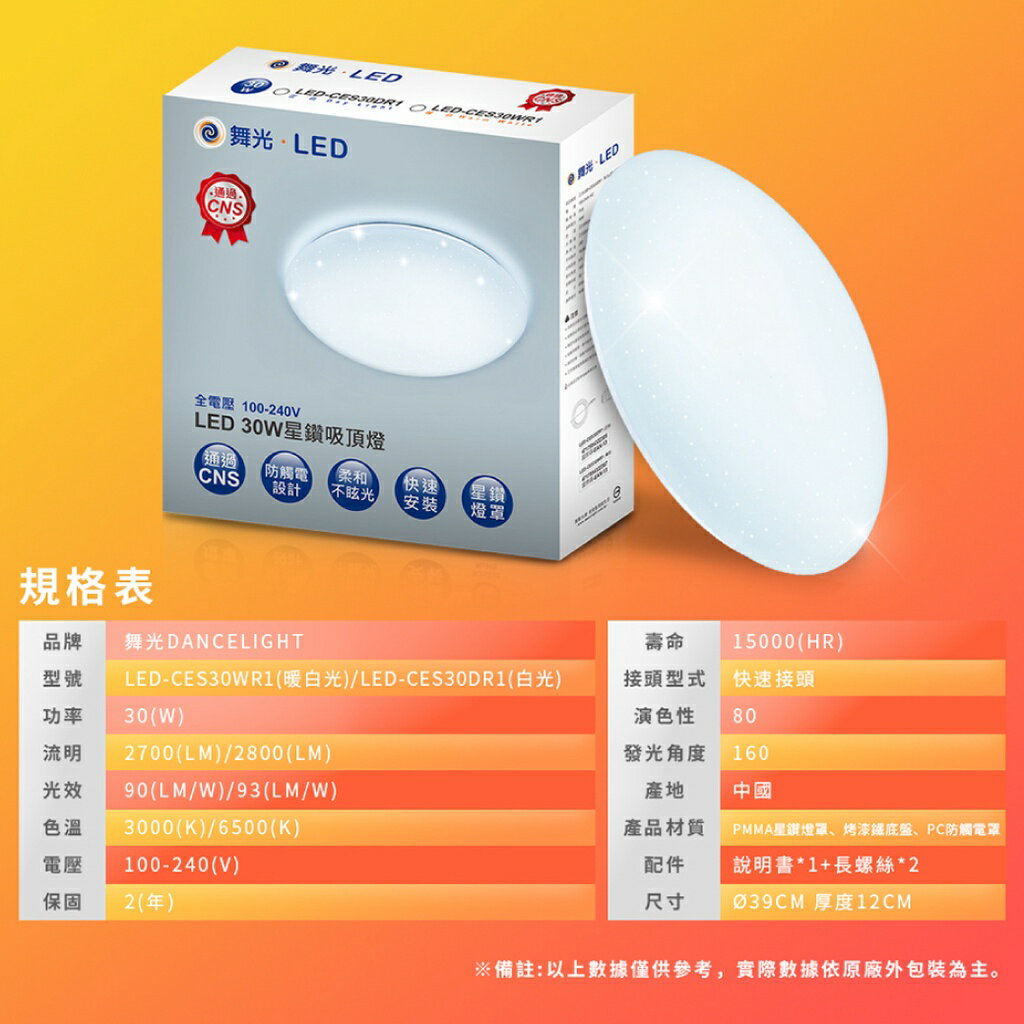舞光 LED-CES / LED-CE 系列 單色星鑽吸頂燈 雅致 星鑽 12W 16W 30W 非調光 廁所 走道 | INFMARC ...