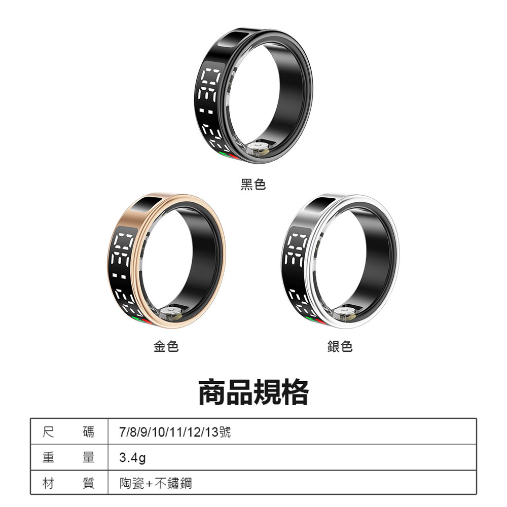 BLR-SR08 螢幕顯示觸控智能戒指 24小時監測 健康/心率/睡眠管理 多種運動模式 計步器 遠程遙控拍照 | 小婷電腦旗艦店直營店 | 樂天市場Rakuten