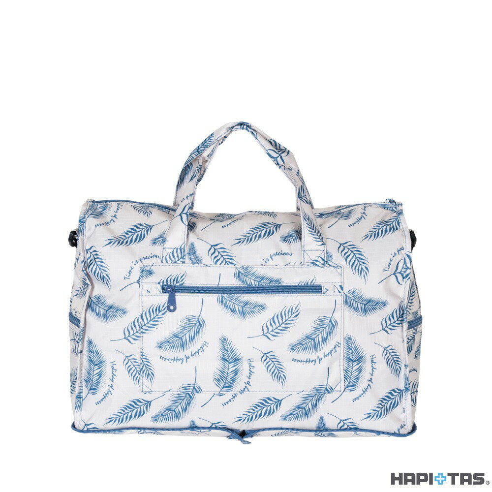 HAPITAS 米色藍樹葉 旅行袋 行李袋 摺疊收納旅行袋 插拉桿旅行袋 H0002 H0004-348 (小/大) | Hou Wu Boutique 好物不停直營店 | 樂天市場Rakuten