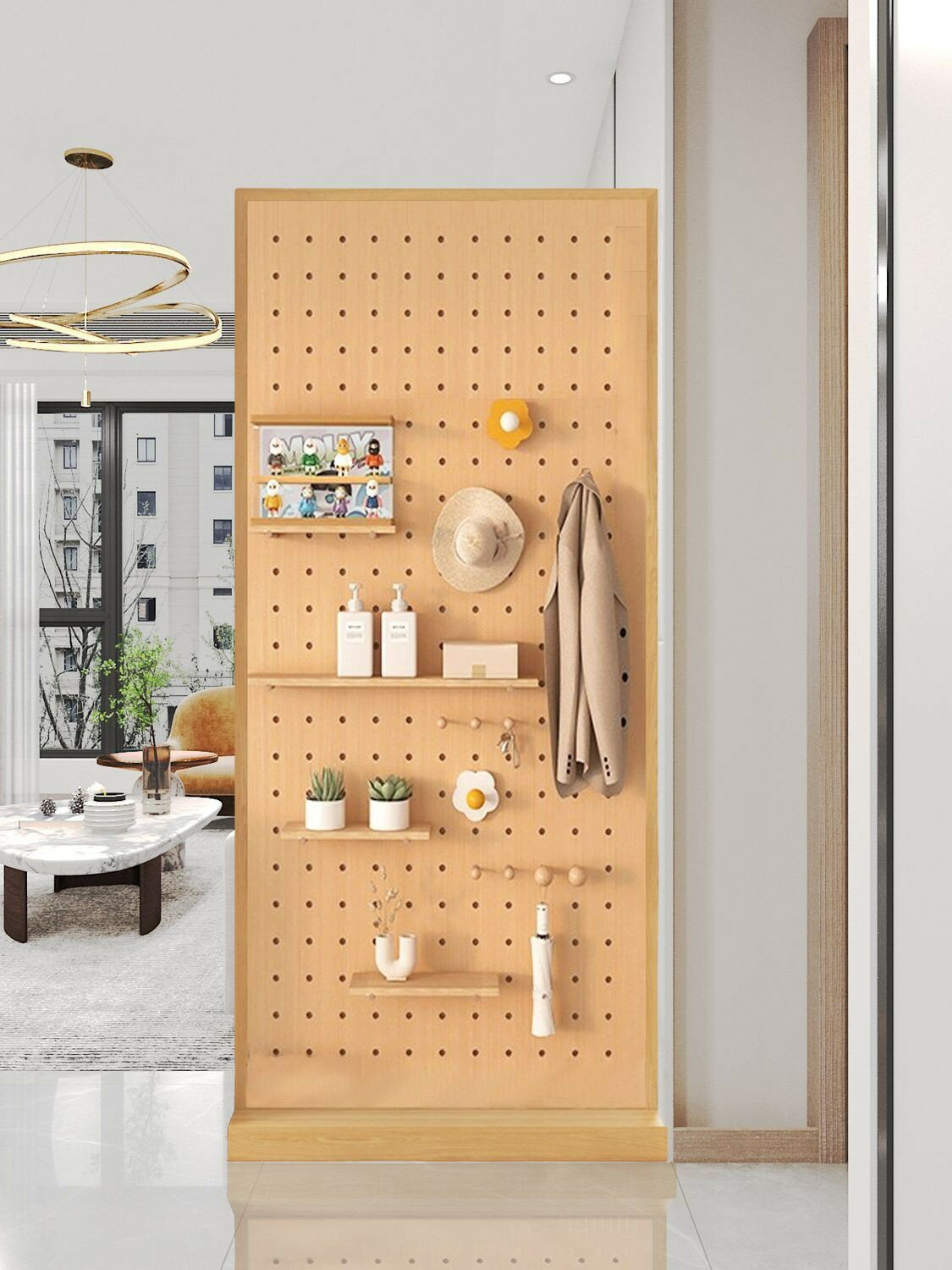 免運 可開票 超低價 實木定制客廳洞洞板屏風隔斷·免打孔安裝 快速出貨DDD1111 | 彩虹之屋 | 樂天市場Rakuten