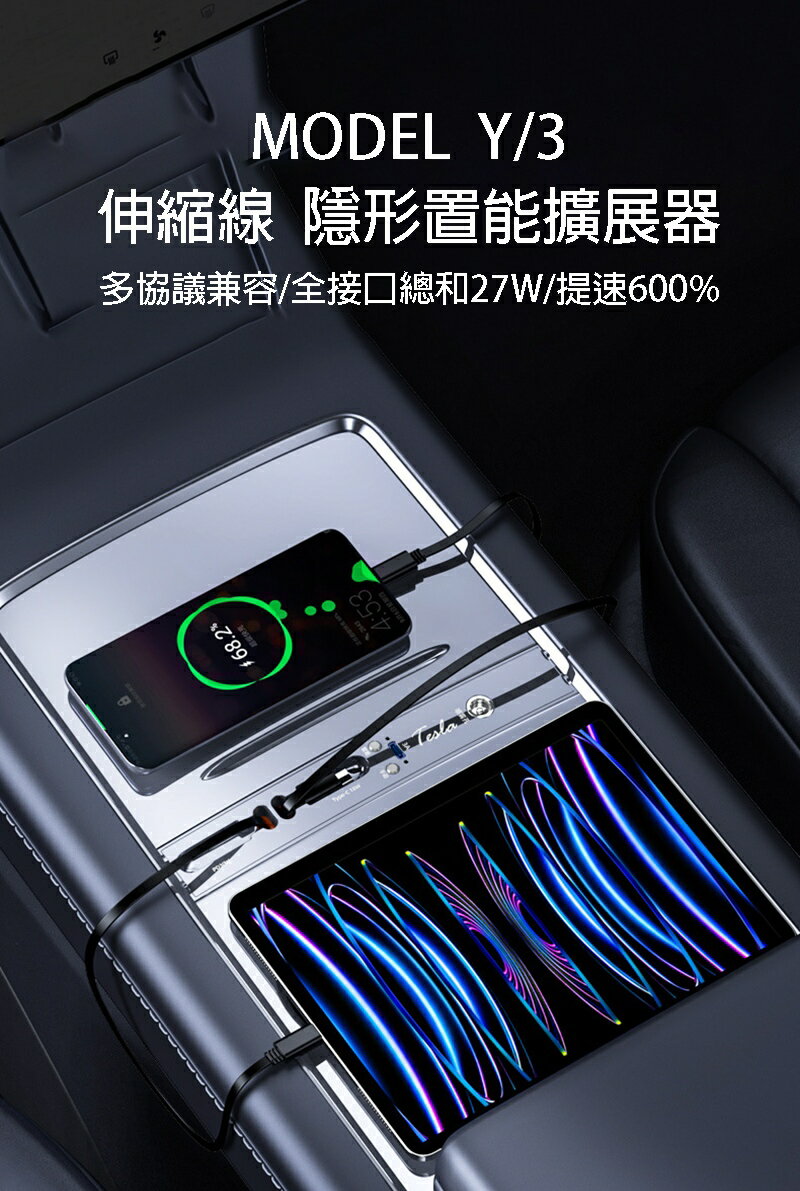 YHUI AH-00 TESLA Model 3 / Y 伸縮集線器 伸縮捲線 | 強尼拍賣直營店 | 樂天市場Rakuten