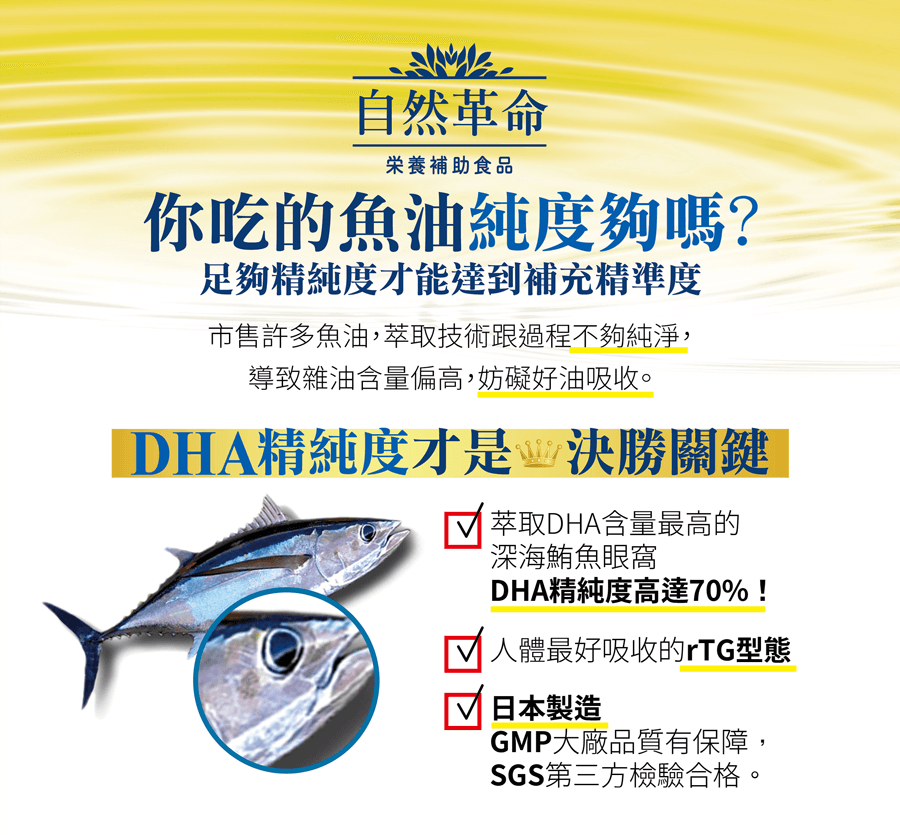 自然革命 DHA 高單位魚油 70% / 90顆 魚眼窩油 魚油 日本製 | 澄星藥局 | 樂天市場Rakuten