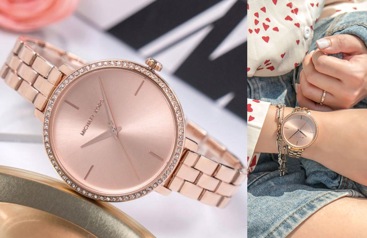 MICHAEL KORS 晶鑽錶 手錶 38mm 玫瑰金鋼錶帶 女錶 手錶 腕錶 MK4400 MK(現貨) 指定Outlet商品5折起☆現貨 ...