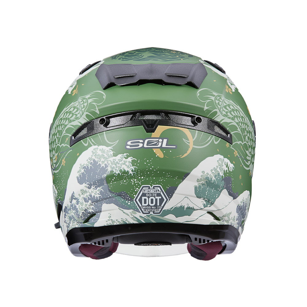 【SOL Helmets】SO-7E開放式安全帽 (浮世繪_消光綠/白) ｜ SOL安全帽官方商城 | SOL Helmets | 樂天市場Rakuten