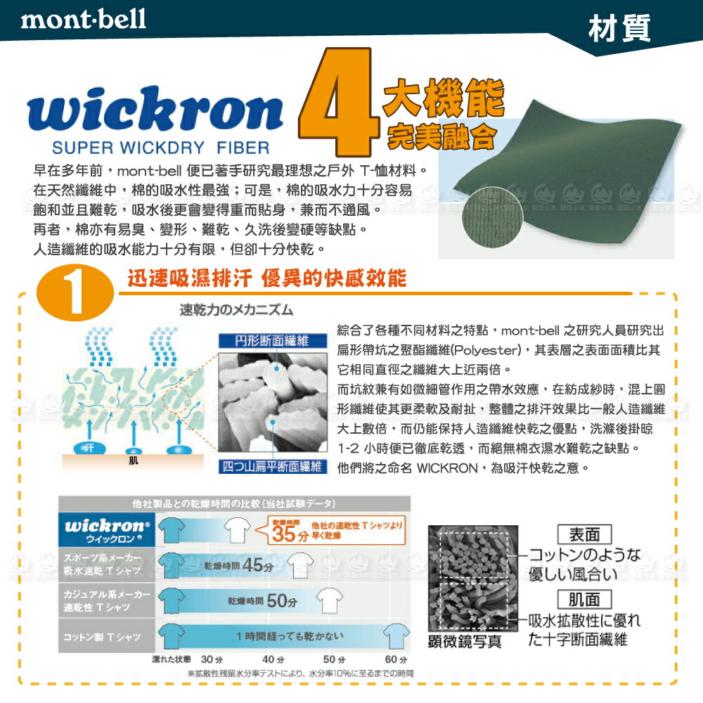 【Mont-Bell 日本 女 WIC.T COLORFUL TRAIL 短排T《海軍藍》】1114537/短T/登山 | 悠遊山水戶外生活館 ...