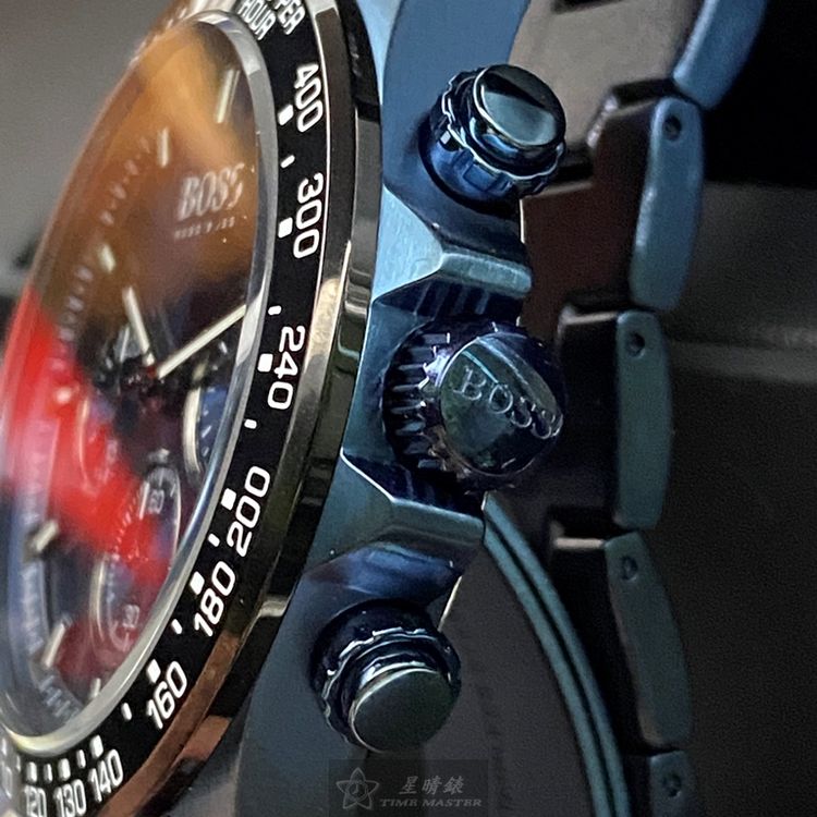點數9%★BOSS手錶,編號HB1513758,42mm寶藍圓形精鋼錶殼,寶藍色三眼, 時分秒中三針顯示, 運動錶面,寶藍精鋼錶帶款,曠世鉅作 ...