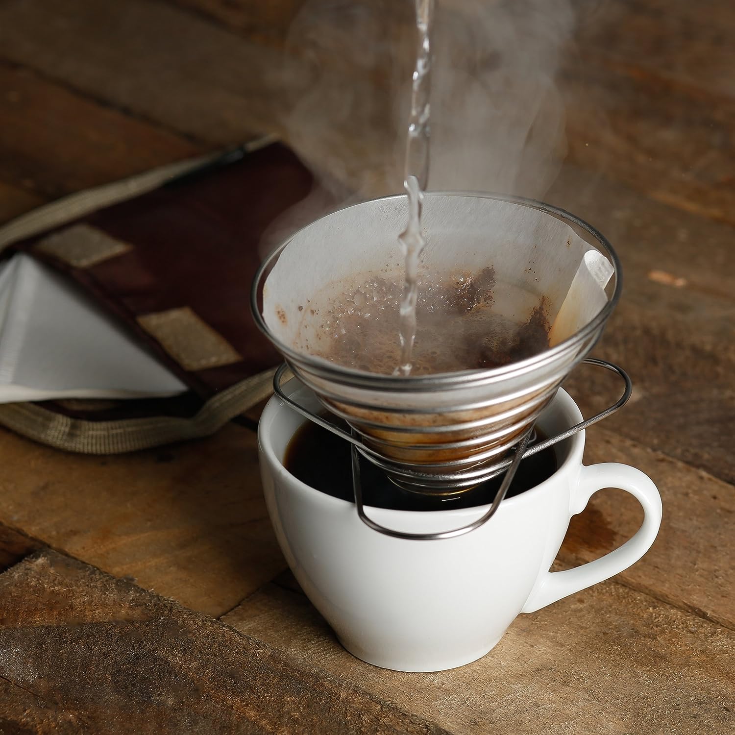 asdfkitty*日本 ECHO可折疊不鏽鋼咖啡濾杯架 手沖咖啡架 方便攜帶 露營好用-正版商品 | asdfkitty可愛家精品店直營店 | 樂天市場Rakuten