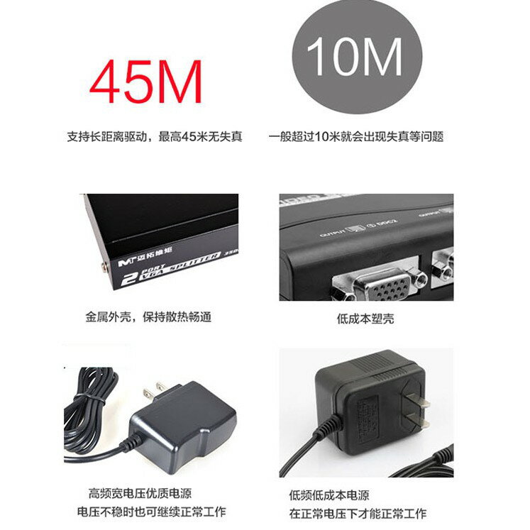 VGA 2對1 螢幕分配器 1進2出 350MHZ(鐵製) MT3502/VGA分配器一分二 | 頂尖總務 | 樂天市場Rakuten