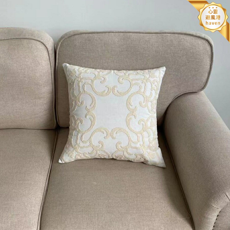 【亞馬遜熱銷】抱枕套 靠墊套 沙發墊 棉麻抱枕 北歐抱枕 簡約抱枕 棉繩繡花 米色純色 現代家居 客廳臥室 | 心靈避風港 | 樂天市場Rakuten