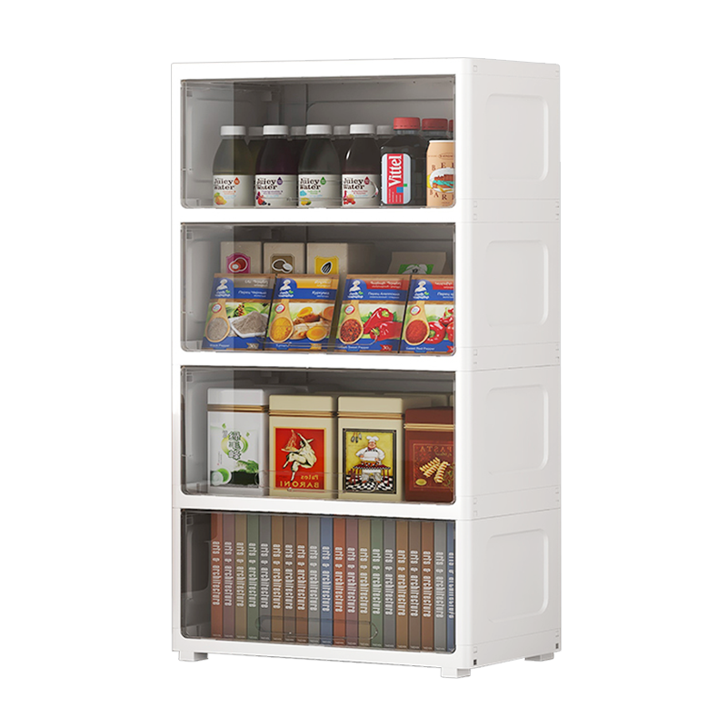 【AOTTO】55面寬透明可視翻蓋四層收納櫃(DIY 附輪 置物櫃) | AOTTO創意家居 | 樂天市場Rakuten