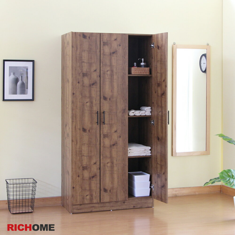 衣櫃 衣櫥 臥室 寢室 收納【RICHOME】B-R-WA212 《莎麗三門大衣櫥》 | RICHOME居家生活館直營店 | 樂天市場Rakuten