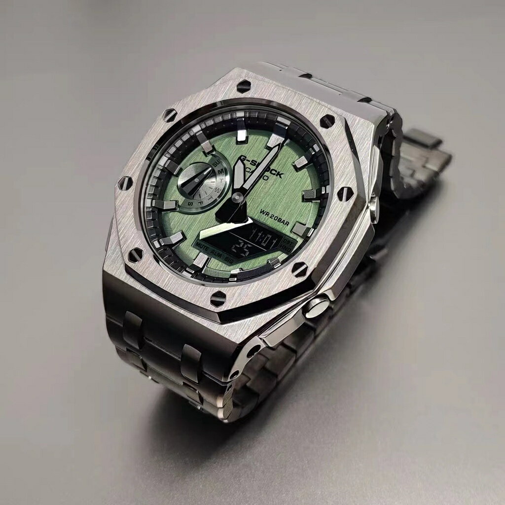 GM2100 GAB2100 GA2110改裝 錶殼 錶帶 真316L不鏽鋼 農家橡樹離岸型鋼帶 Casio 23年新 | 千織屋 | 樂天 ...