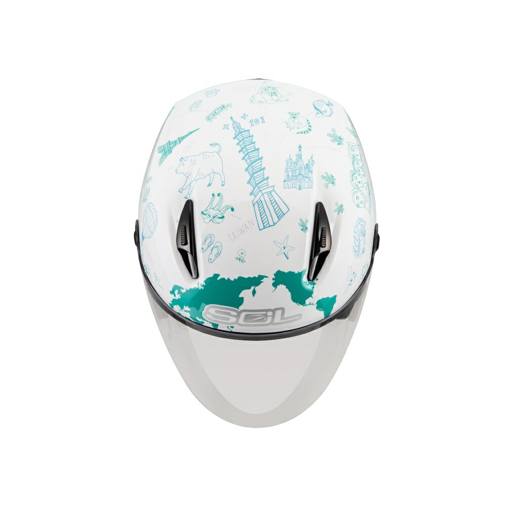 【SOL Helmets】27Y開放式安全帽 (環遊世界_白/藍) ｜ SOL安全帽官方商城 | SOL Helmets | 樂天市場Rakuten