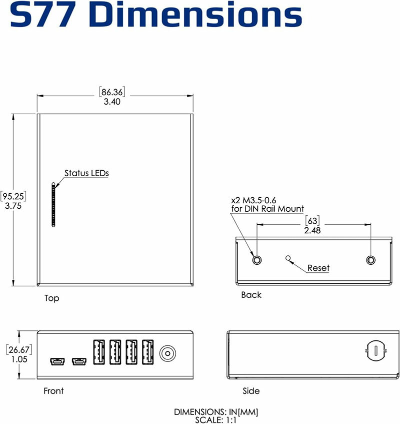 [3美國直購] Acroname S77-USBHUB-2X4 USBHub2x4 Industrial Intelligent 4-port Hi-Speed USB Hub (USB 2. ...