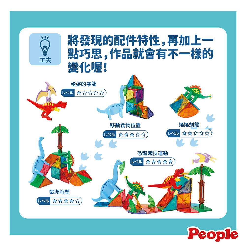 【總代理出貨】日本 People-益智磁性積木BASIC系列-恐龍世界組(2024)(3Y/磁力片/磁力積木/STEAM玩具)-快速出貨 | 唯可WEICKER直營店 | 樂天市場Rakuten