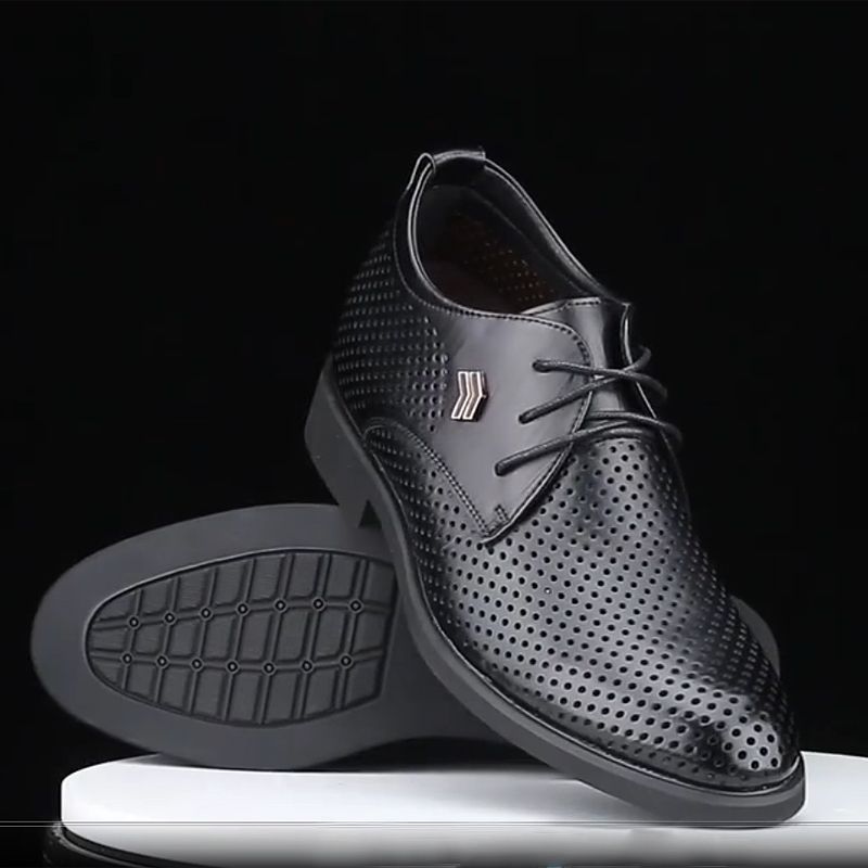 工廠現貨 夏季內增高男鞋皮涼鞋男真皮商務休閑鏤空皮鞋男士增高鞋洞洞鞋487-LPS 保售後 台灣公司 | 友家生活館 | 樂天市場Rakuten