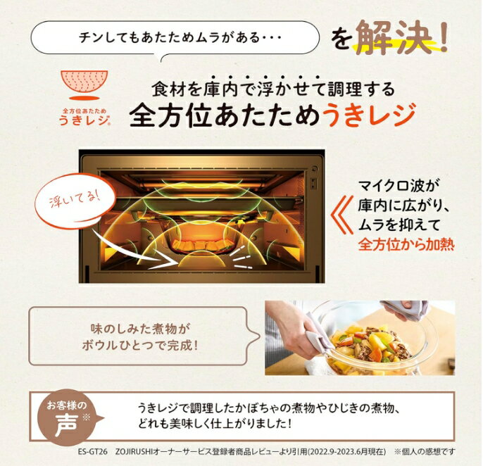 【日本直送！快速發貨！】象印 Zojirushi 微波爐 EVERINO 26L ES-GU26-BM ES-GU26-WA | 格致良品 | 樂天市場Rakuten