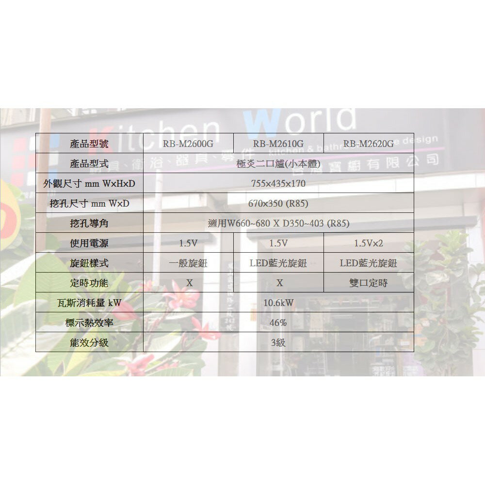 高雄 林內牌 瓦斯爐 RB-M2610G 極炎二口爐(小本體)(藍光旋鈕) 含運費送基本安裝 【KW廚房世界】 | KW廚房世界 | 樂天市場Rakuten