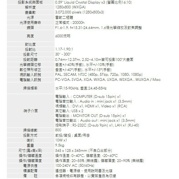 PG-CA60W SHARP 雷射投影機 6000流明 WXGA/1280x800/高對比 | 悅適影音教學導覽用品 | 樂天市場Rakuten