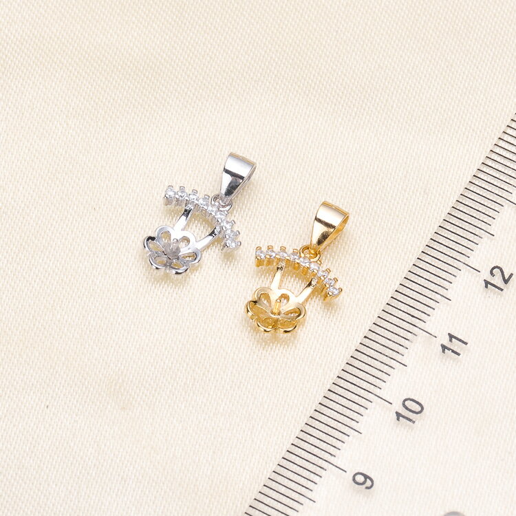 DIY珍珠配件 S925銀 天然珍珠玉石遮瑕款吊墜空托 配7-9mm圓扁珠 | 協貿國際日用品生活11館 | 樂天市場Rakuten