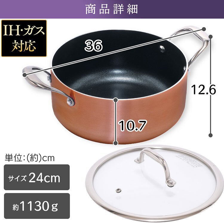 日本【IRIS OHYAMA】IH雙耳鍋24cm DG-P24 | family2日本生活精品館直營店 | 樂天市場Rakuten