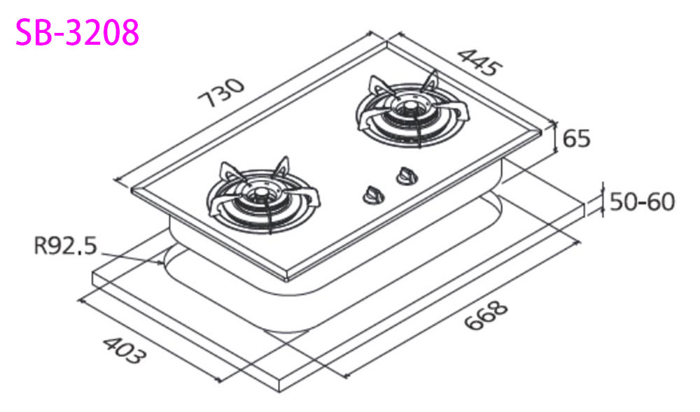高雄 豪山牌 SB-3208 三口 歐化 玻璃 檯面爐 ☆ 瓦斯爐 實體店面 可刷卡【KW廚房世界】 | KW廚房世界 | 樂天市場Rakuten