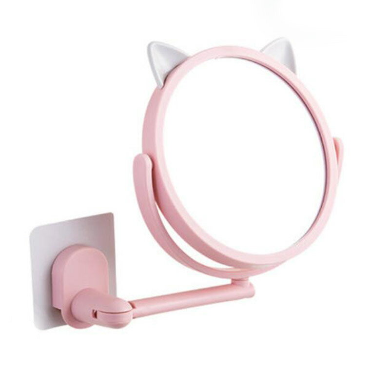 貓耳朵 無痕 可摺疊壁掛鏡子 化妝鏡【BlueCat】【JI2469】 | BLUECAT直營店 | 樂天市場Rakuten