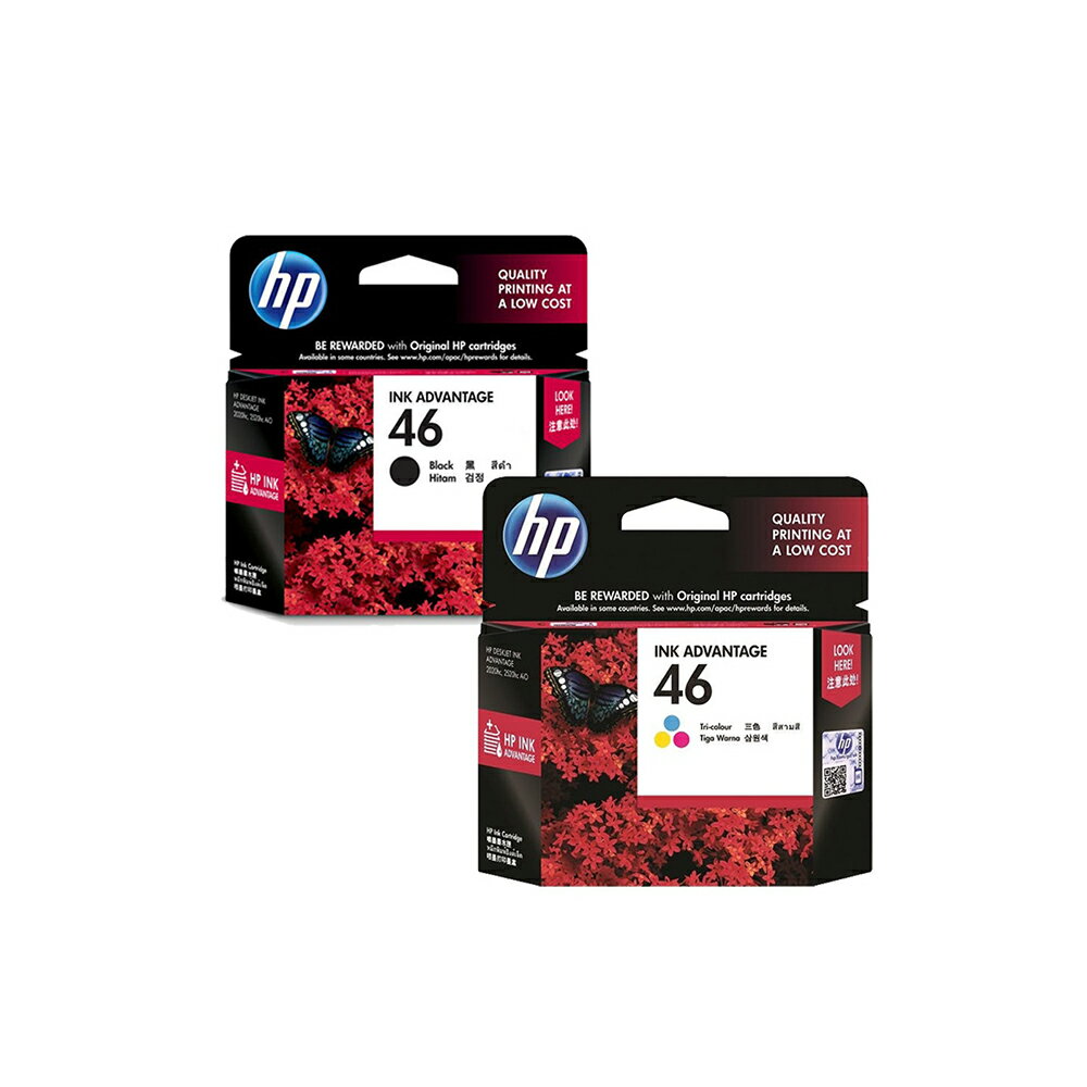 HP NO.46 46 原廠墨水匣 黑 CZ637AA 彩 CZ638AA 適用 2029 2520 4729｜領券最高折$220 | 省錢王 ...
