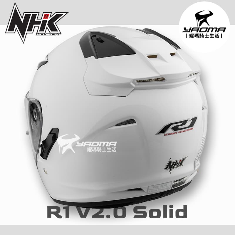 NHK R1 V2.0 素色 白 亮面 內置墨鏡 排齒扣 3/4罩 安全帽 耀瑪騎士機車部品 | 耀瑪騎士生活館直營店 | 樂天市場Rakuten