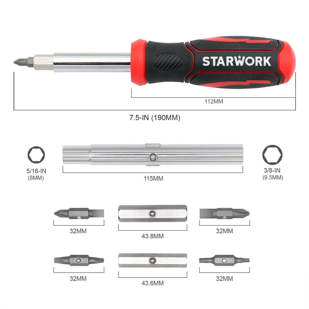11 合 1 多功能螺絲起子🔧11種替換頭 螺絲刀套組 多功能螺絲刀 | STARWORK | 樂天市場Rakuten