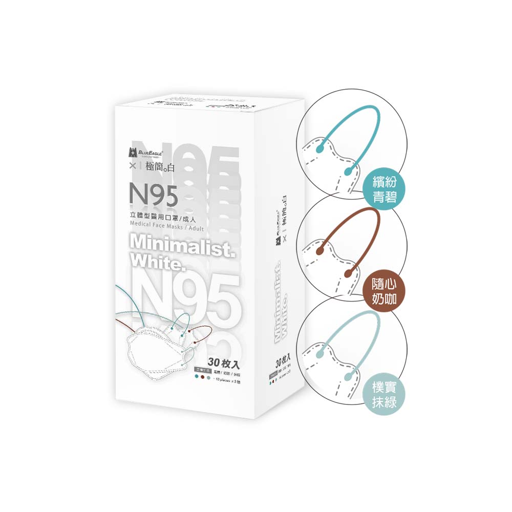 極簡白系列｜N95醫用 4D立體型成人口罩（青碧、奶咖、抹綠）30片/盒 多件優惠中 NP-4DMKWC-30 | 愛挖寶生活工坊直營店 | 樂天市場Rakuten