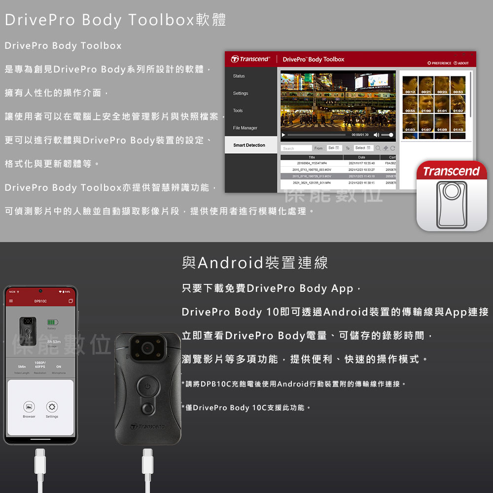 【現貨免運】創見 DrivePro Body 10C BODY10【附64G】穿戴式攝影機 警用密錄器 BODY10B升級款 | 傑能數位直營 ...
