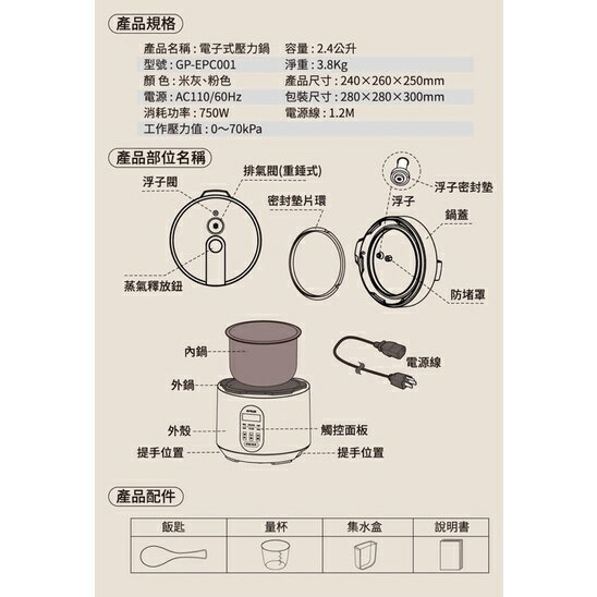 強強滾-GPLUS GP-EPC001 微電腦多功能壓力鍋 電子鍋+鮮果G 隨行果汁機 | 強強滾生活 | 樂天市場Rakuten