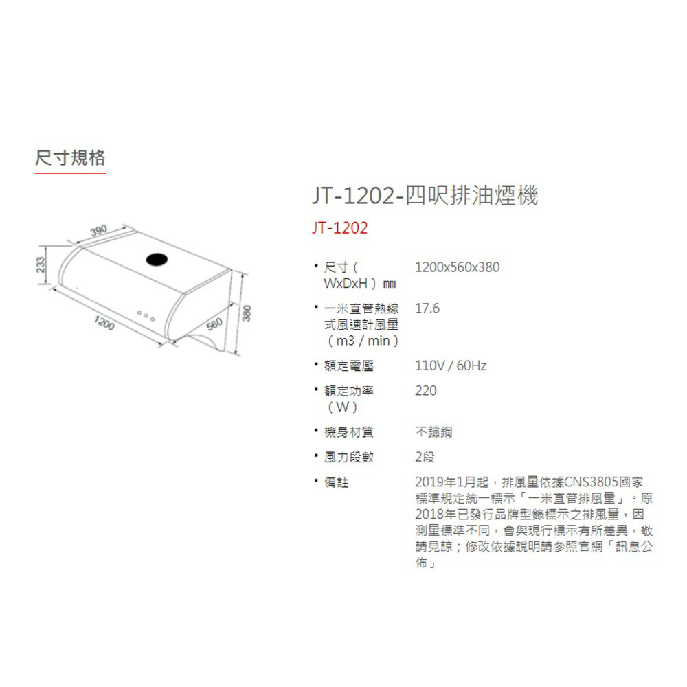 喜特麗 JTL JT-1202 四呎 排油煙機 含基本安裝 不鏽鋼 大風胃【領券滿額再折千9/30止】 | INFMARC | 樂天市場Rakuten