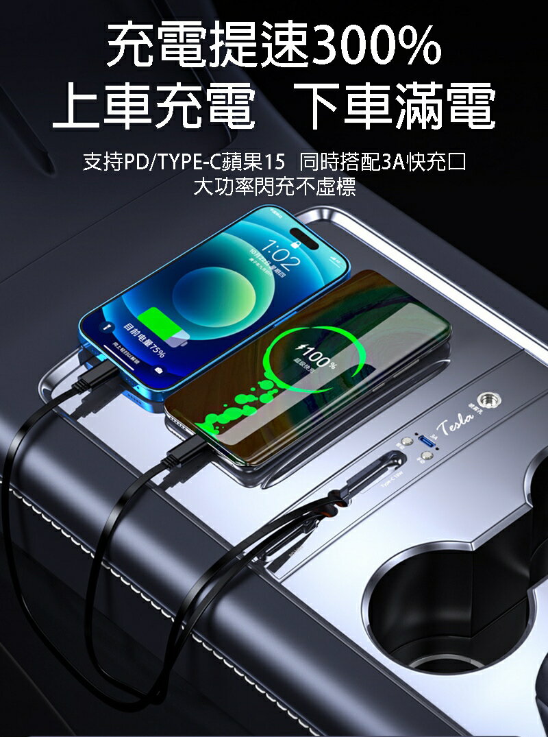 YHUI AH-00 TESLA Model 3 / Y 伸縮集線器 伸縮捲線 | 強尼拍賣直營店 | 樂天市場Rakuten