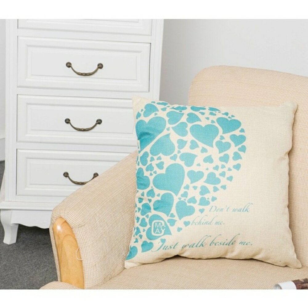 繽紛愛心情侶粉藍系列棉麻抱枕腰枕套 枕頭套【BlueCat】【JI1441】 | BLUECAT直營店 | 樂天市場Rakuten