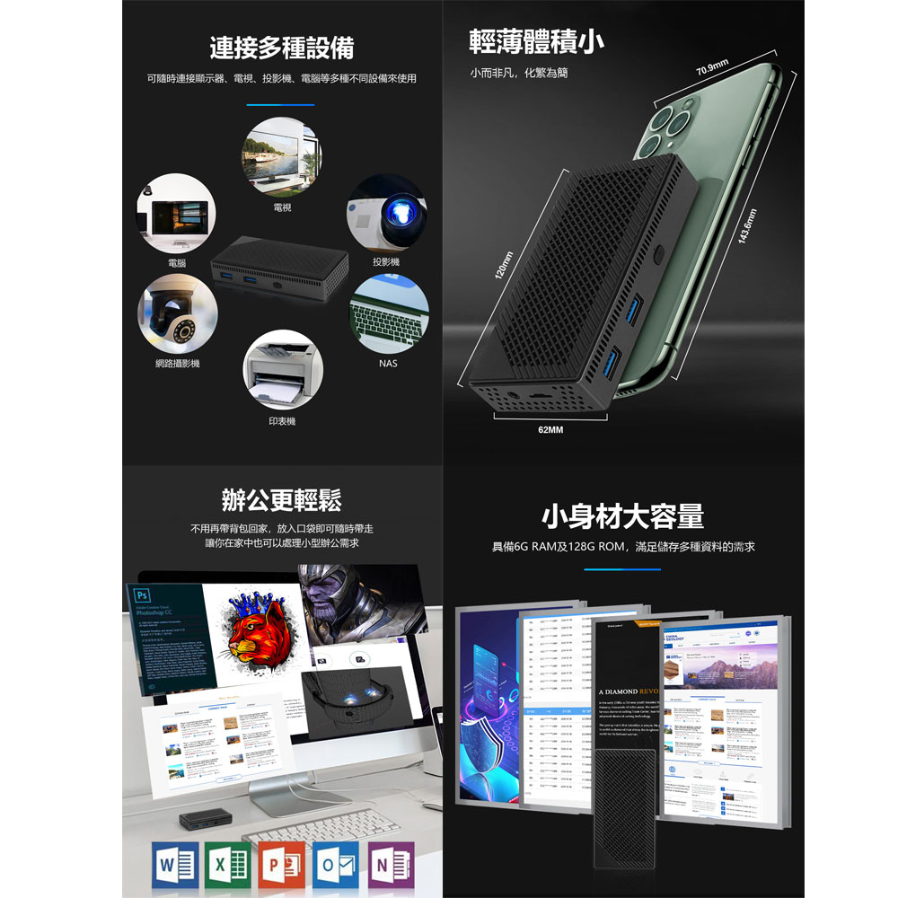 MPC-01 Mini PC迷你電腦主機 6G/128G 口袋微型電腦 4K輸出 intel | 小婷電腦旗艦店直營店 | 樂天市場Rakuten